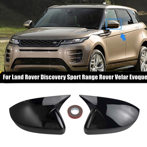 Gloss Black Rear View Side Mirror Cover Cap For Range Rover Velar 2017 ...