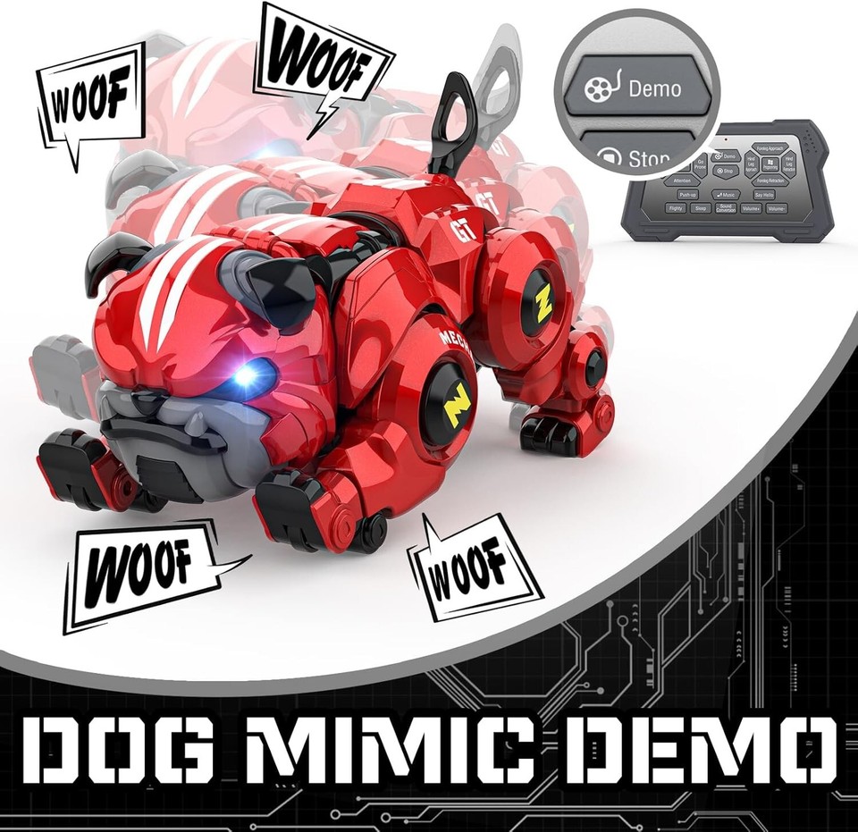 Robot Dog for Kids, Remote Control Robot Rechargeable Programing Stunt ...