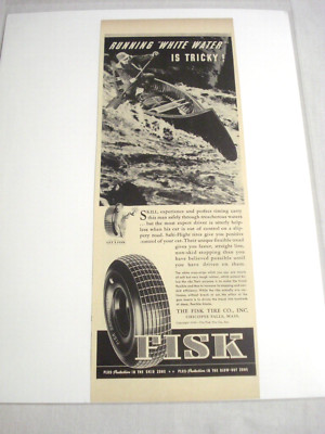 1939 Ad Fisk Tire Co., Chicopee Falls, Mass. Running White Water is ...