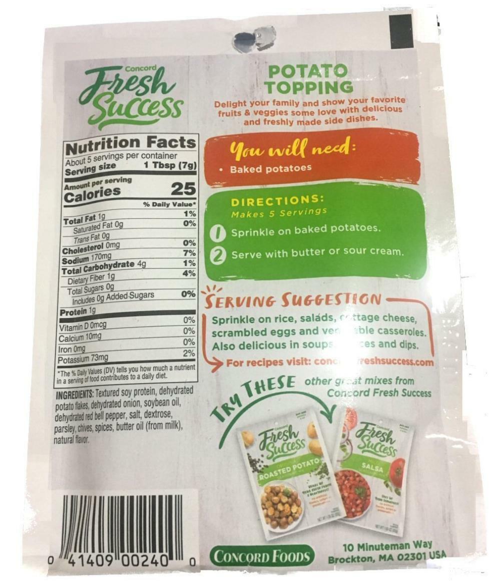 Concord Foods, Potato Topping, Original, 1.1oz Packet (Pack of 6) | eBay