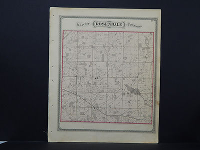Wisconsin, Fond du Lac County Map 1874 Rosendale Township L21#70 | eBay