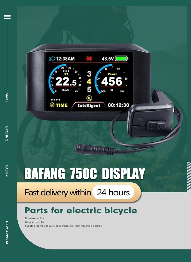 Electric Bicycle 750C LCD Display with 5 Pin Female Plug Waterproof ...