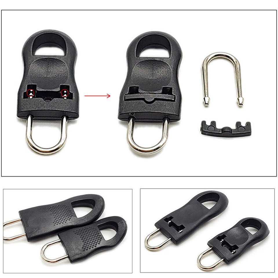16PCS Zipper Fixer Repair Pull Tap Replacement For Luggage Boots Bags ...