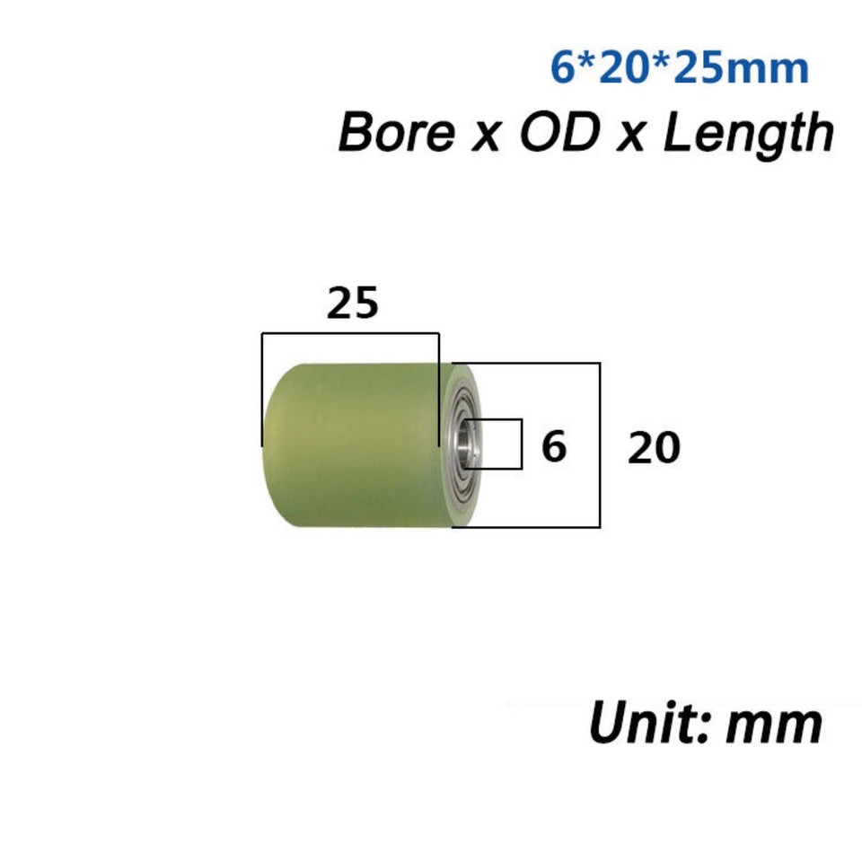 PU Polyurethane Steel Core Roller With Two Bearing Guiding Wheel Flat ...