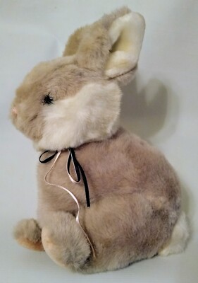 Gund Vintage Bunny Rabbit Gray White 1988 Plush Stuffed Toy 10" Sitting ...