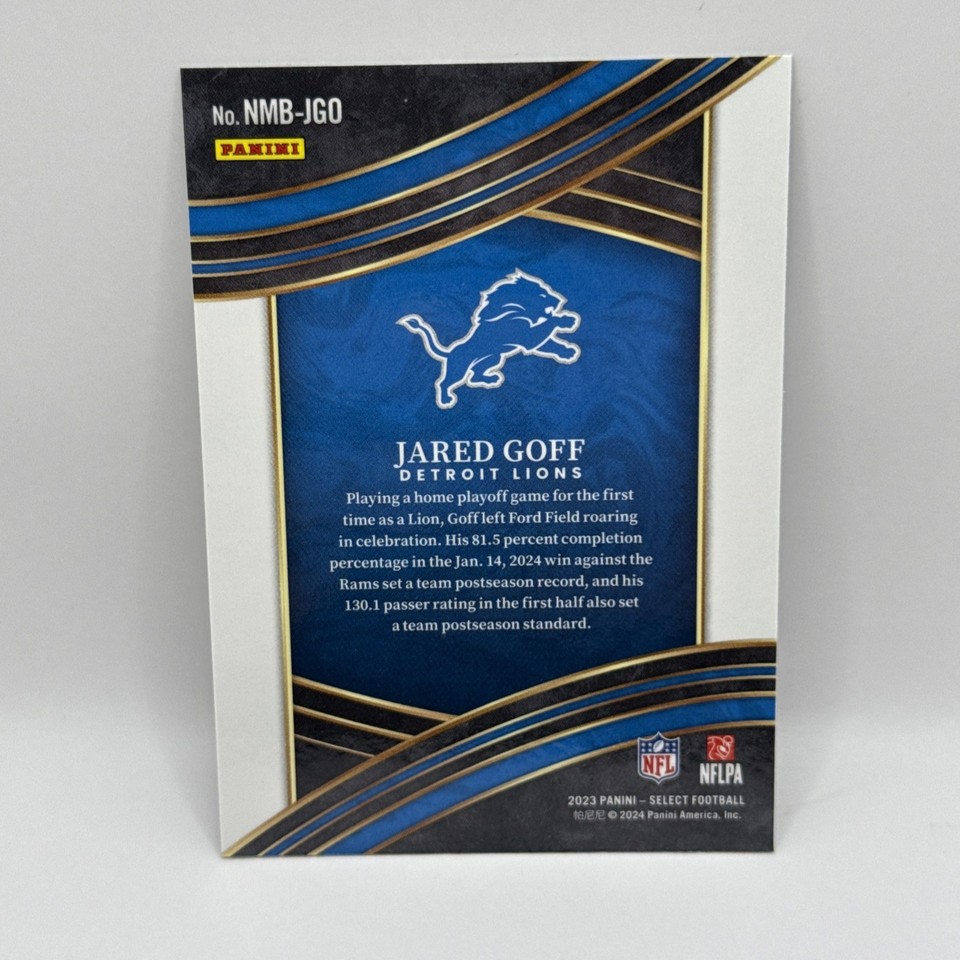 2023 Panini Select - Select Numbers #NMB-JGO Jared Goff NFL Detroit ...