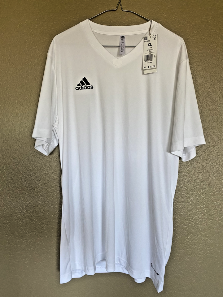 Adidas HC5071 Entrada 22 Jersey White Moisture Absorbing V-Neck | eBay