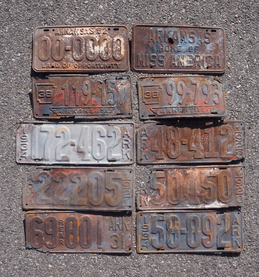 1920s 1930s + Vintage ARKANSAS License Plate LOT OF 10 Plates | eBay