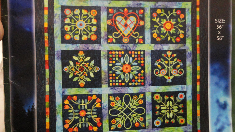 Midnight Roses Nine Patch Media Quilt Pattern Sz 56"x56" | eBay