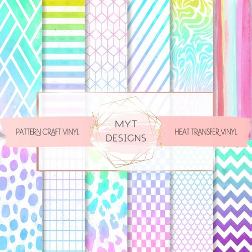 Pattern Vinyl HTV, Ombre Watercolor Vinyl for Cricut Cutting Machine | eBay