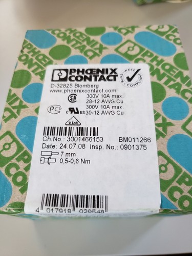 PHOENIX CONTACT D-32825 Bloomberg Gray Terminal Block 50 Pcs. | eBay