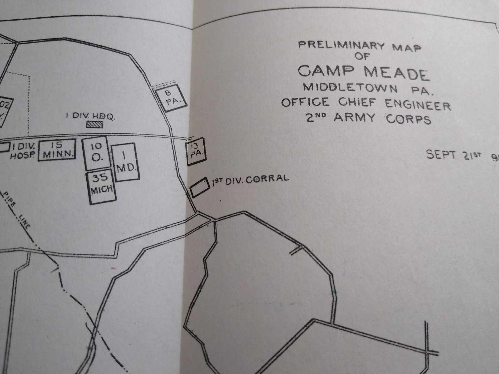 1898 Camp Meade Middletown PA Army Sketch Map | eBay