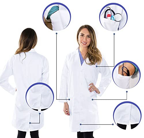 NY Threads Professional Lab Coat for Women, Apparel, Full Sleeve Cotton ...