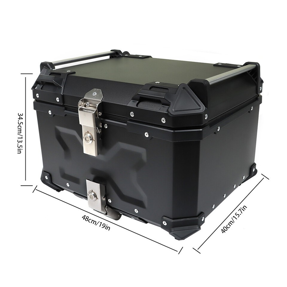 Aluminum 55L Motorcycle Top Case Tail Box Waterproof Luggage Trunk ...