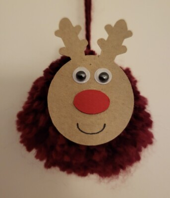Handmade Pom Pom Decoration - Reindeer - Rudolph | eBay UK