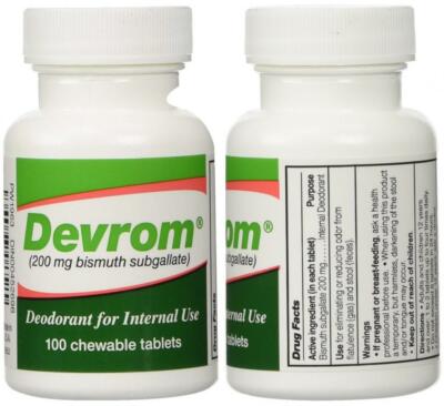 DEVROM Tablets (Internal Deoderant)200MG 100chewable tablets | eBay