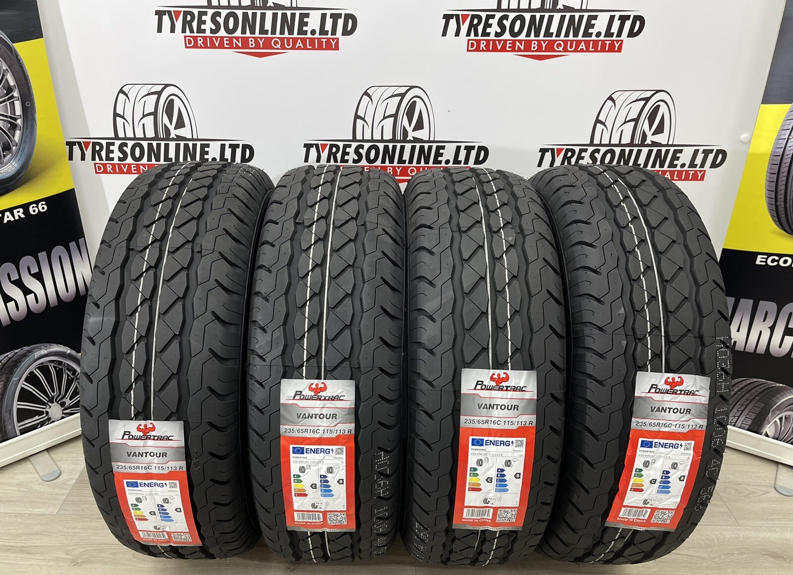 4 X 235 65 16C POWERTRAC 235/65R16C 115/113R M+S 2356516 VAN TYRES C B ...