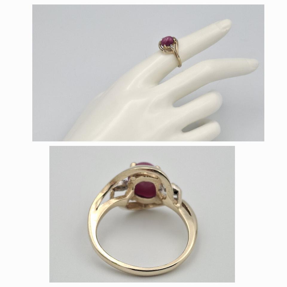 Vintage Firelite 14K Yellow Gold Linde Lindy Pink Star Sapphire ...