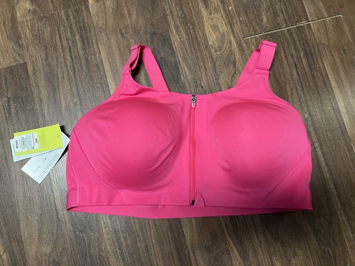 Women's Plus Size High Support Sculpt Zip-Front Mesh Crossback Sports ...