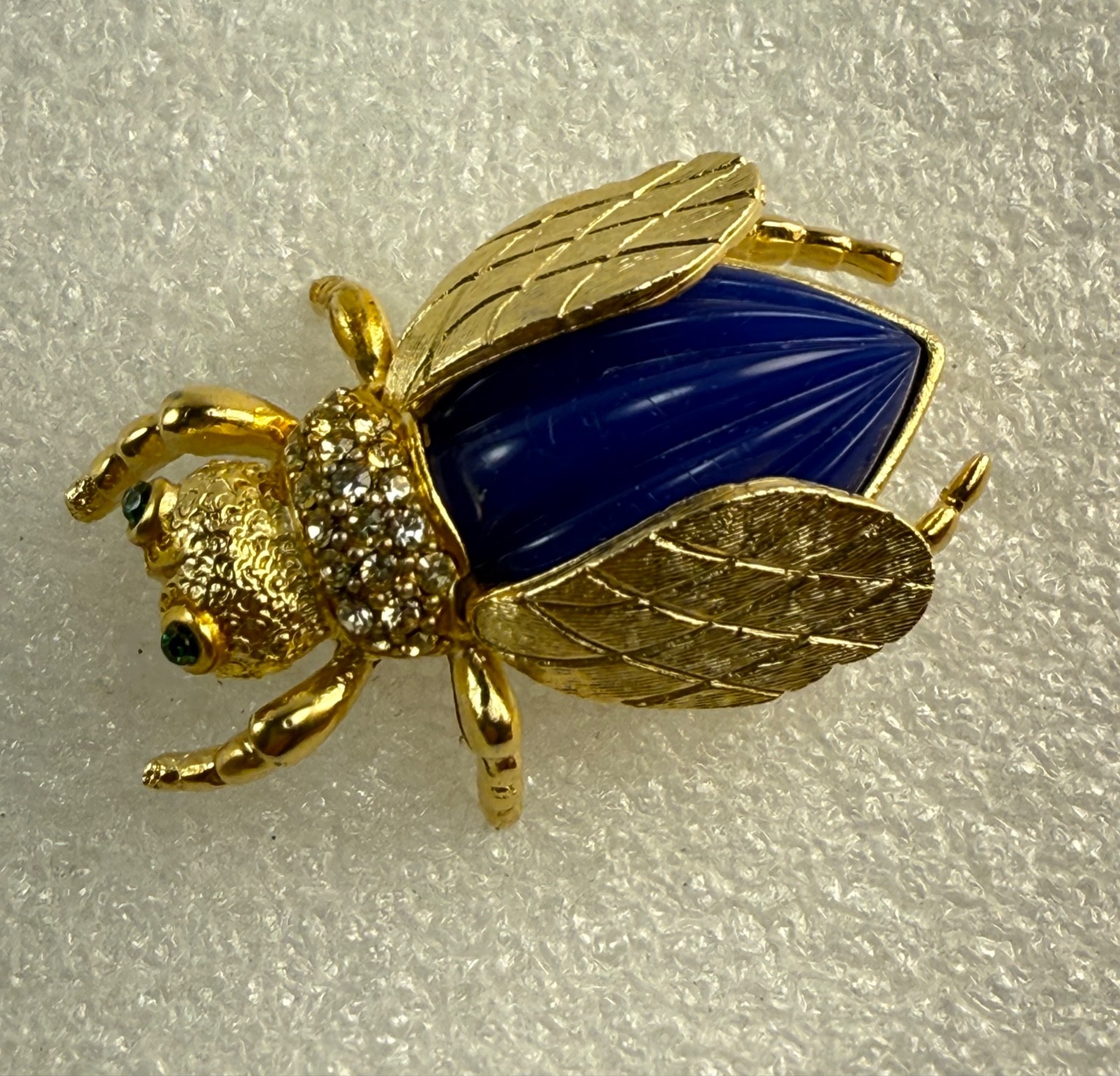 Vintage Signed CRAFT Gold Tone Insect Brooch Pin - Gem