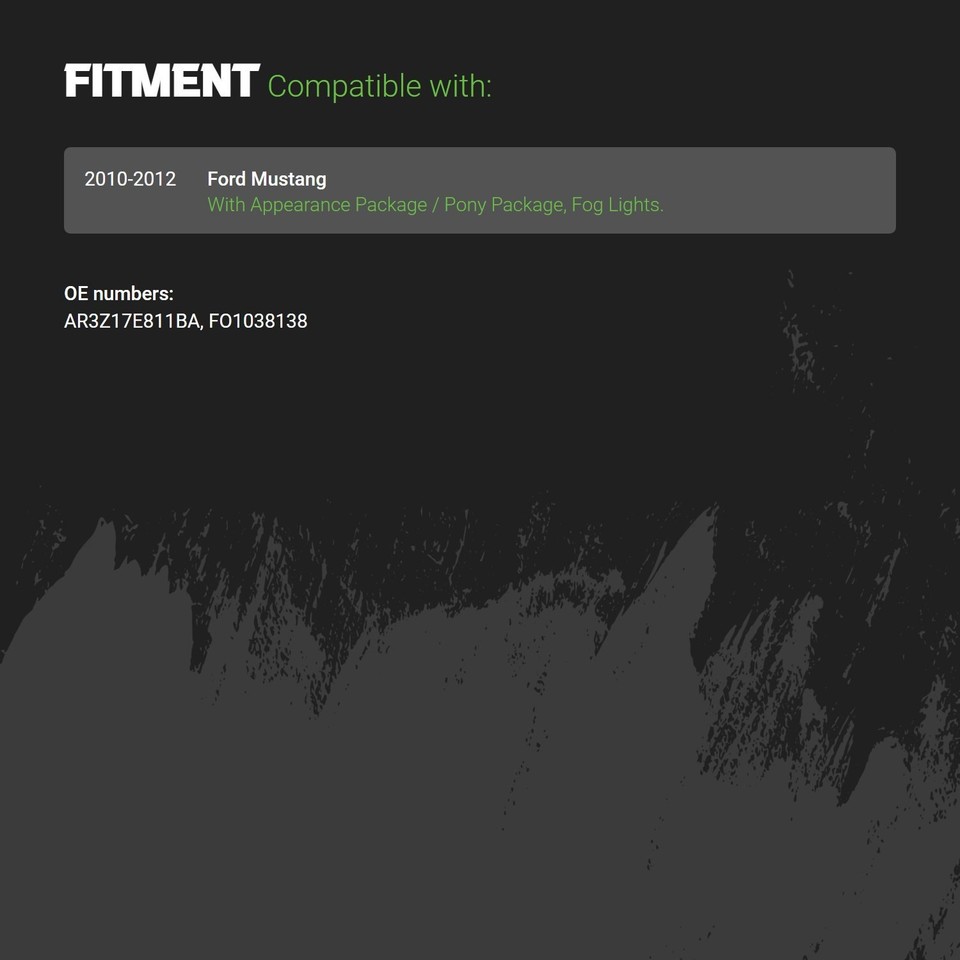 For Ford Mustang 10-12 Front Driver Side Fog Light Bezel Standard Line ...