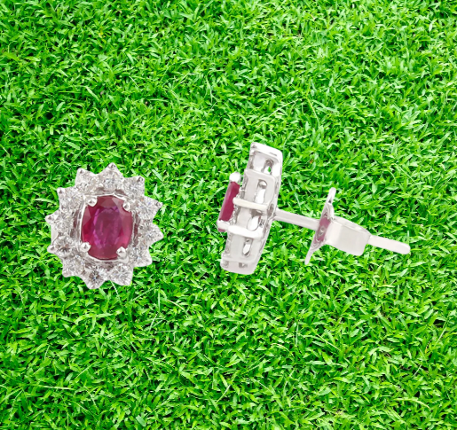 Beautiful Ruby and Diamond Ruby Earring 925 Sterling Silver Ruby women Earrings | eBay