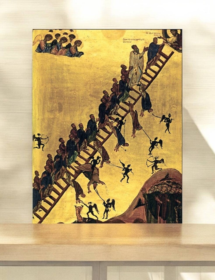 The Ladder of Divine Ascent by St. John Climacus Greek icon 30x39 cm 12 ...