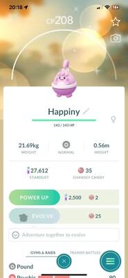 Shiny Happiny wearing a flower crown - P T C - Read Description | eBay