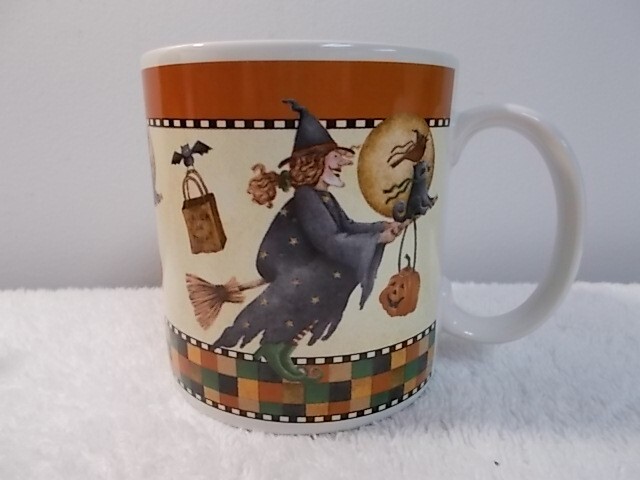2001 Oneida Sakura Debbie Mumm Halloween Witch Stoneware Coffee Tea Cup ...