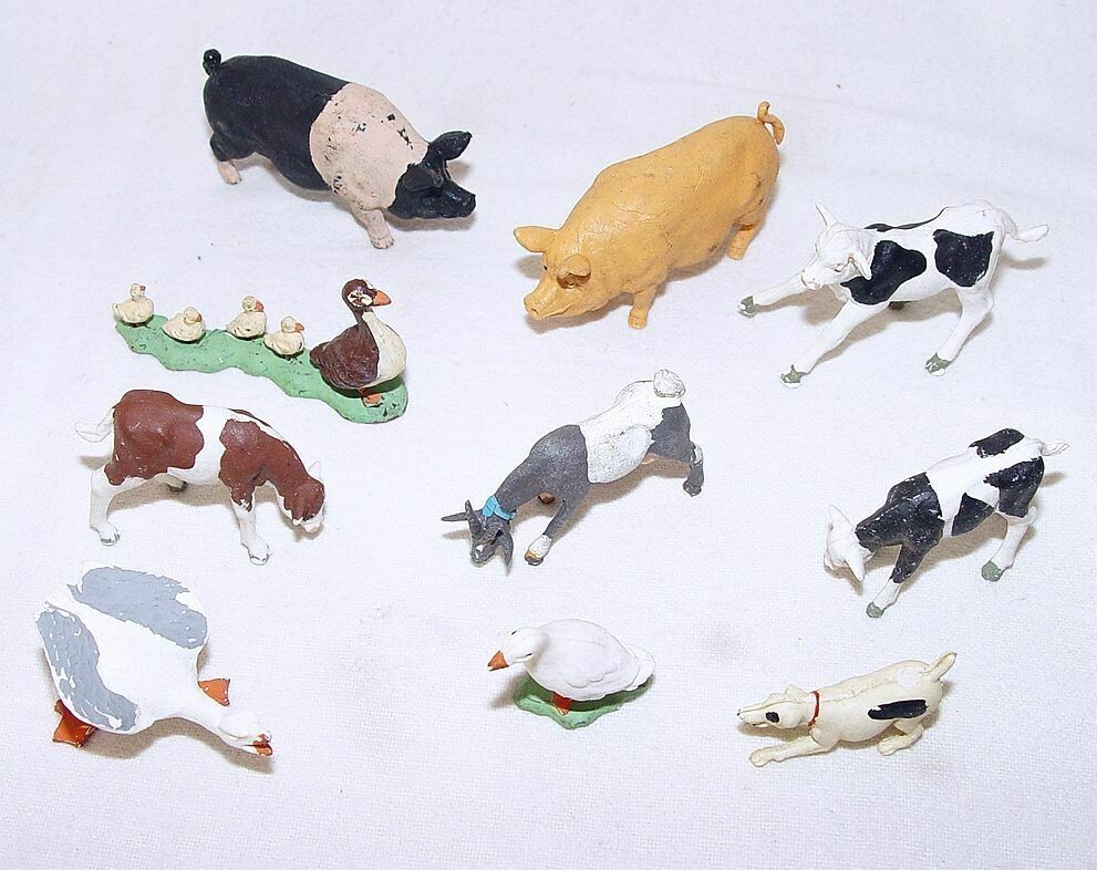 10x Britains Ltd 1:32 Farm ANIMALS Calfs Dog Pig Goat Goose Duck Lot NM ...