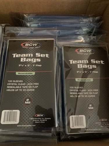 BCW Resealable Team Set Bags 1 Pack of 100 Sleeves 722626902901 | eBay