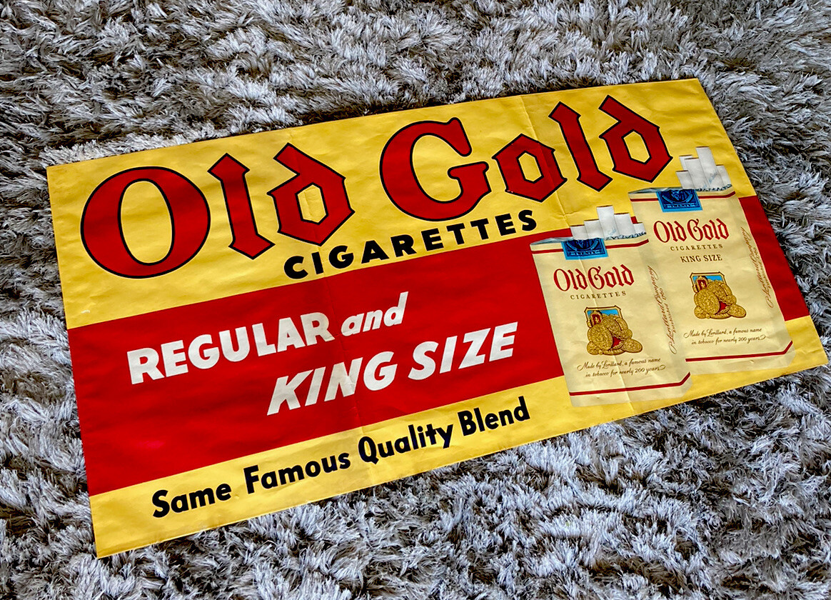 Vintage OLD GOLD CIGARETTES Sign Poster 1940’s Large! | eBay