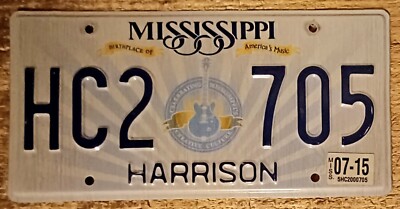 2015 Mississippi License Plate Harrison County - HC2 - 705 Minty Tag ...