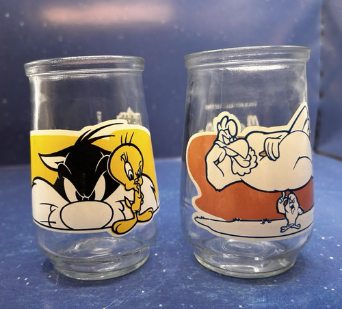 Vtg 1990s Welch's LOONEY TUNES Glasses Tweety & Sylvester Foghorn ...