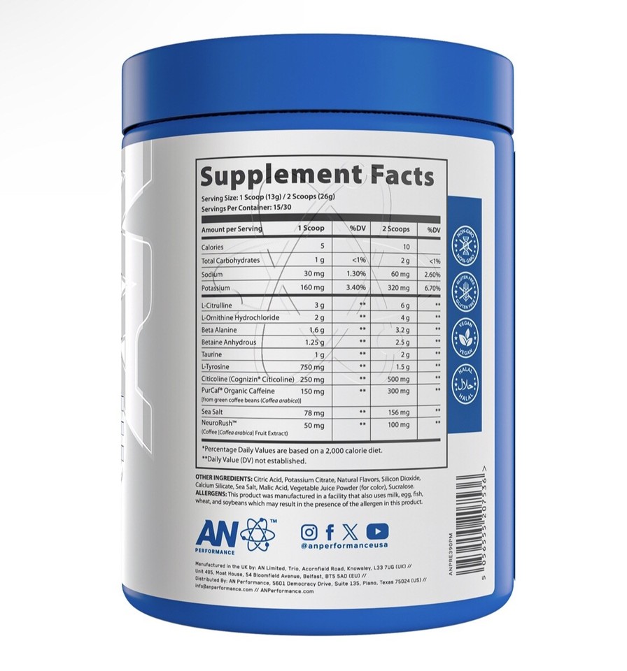 AN Performance - Pre Workout - Peach Mango - 30 Servings | eBay