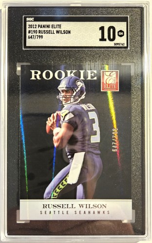 2012 PANINI ELITE RUSSEL WILSON ROOKIE CARD #190 647/799 SGC 10 FUTURE ...
