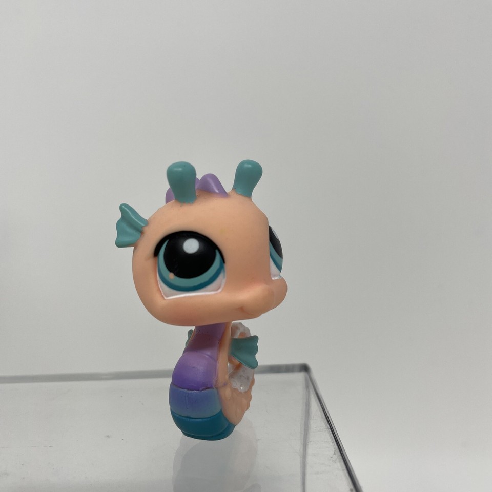 LPS Littlest Pet Shop 142 Pink Seahorse Blue Dot Eyes Hasbro | eBay