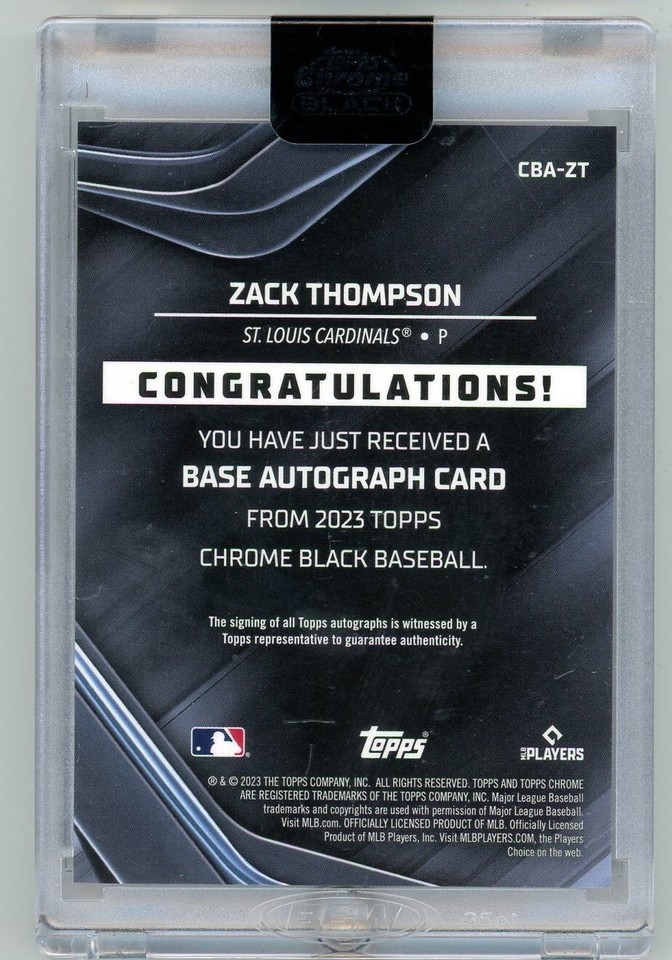 2023 TOPPS CHROME BLACK GOLD ZACK THOMPSON Rookie RC AUTO #/50 ...