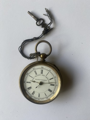 Centre Seconds Stop Chronograph Pocket Watch with Key, for spares ...