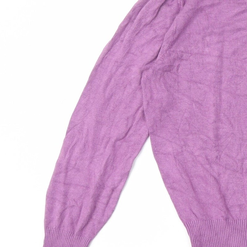 Marks and Spencer Womens Purple Round Neck Viscose Blend Jumper Size 8 ...