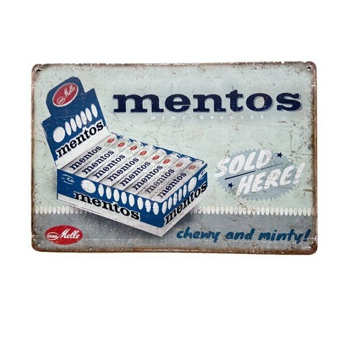 PLAQUE MÉTAL VINTAGE PUB MENTOS 30 X 20 CM | eBay