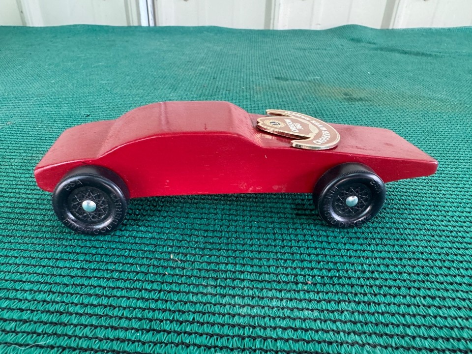 Vintage Super Fast Pinewood Derby Car Red Racer | eBay