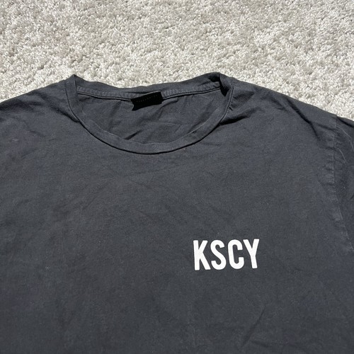 KSCY T Shirt Large Cotton Short Sleeve Kiss Chasey Black Logo Street ...