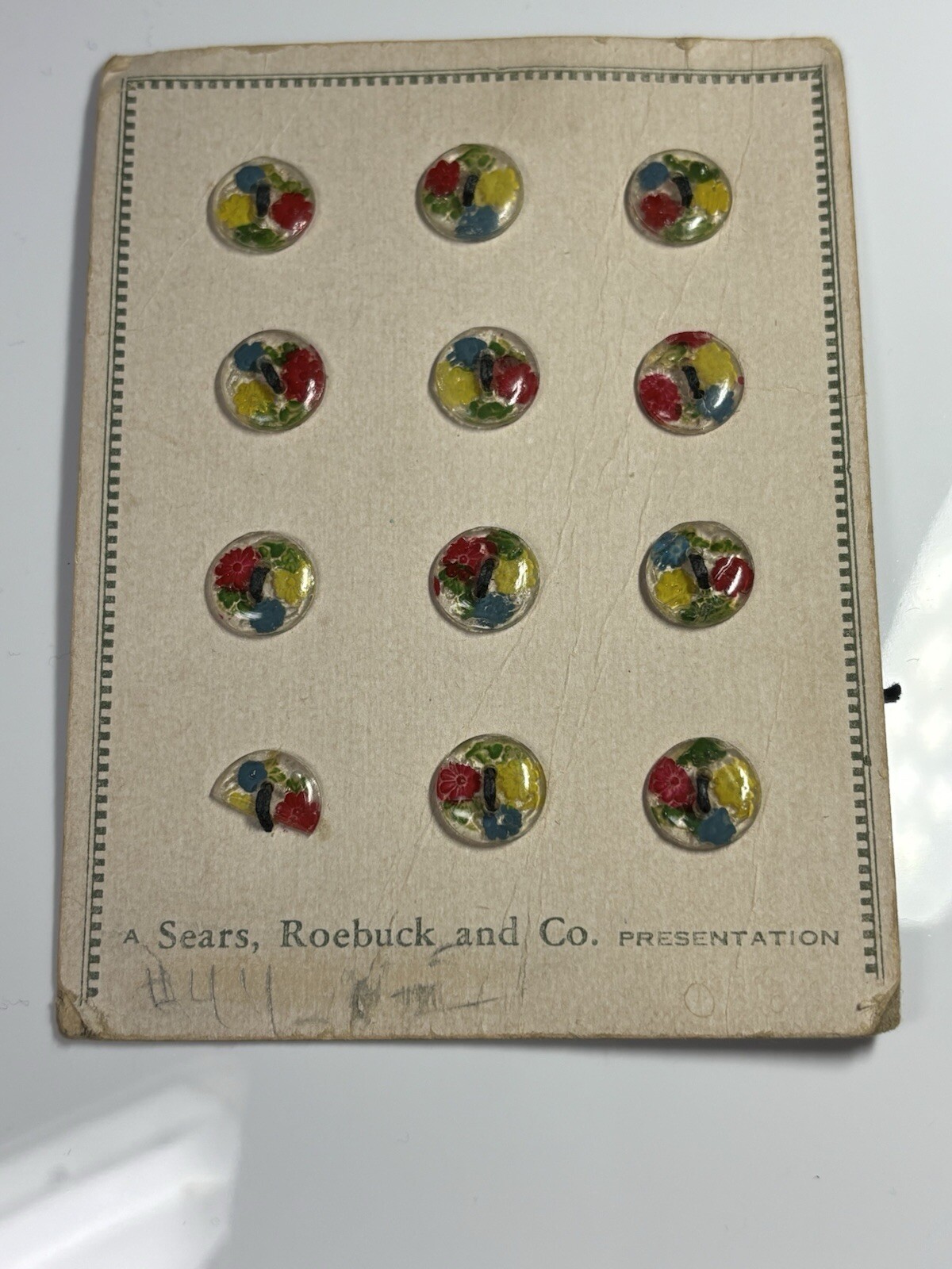 Sears Roebuck and Co 11 Buttons on card 3/8:red yellow blue in plastic VTG | eBay