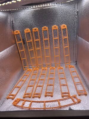 12 K'NEX Neon Orange Roller Coaster Track Pieces 8" Straight 1 Micro ...