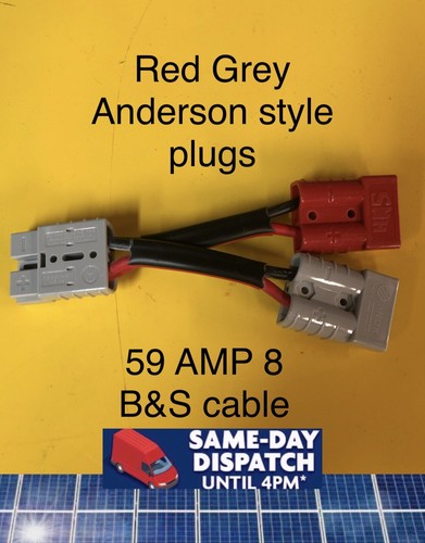 Red Anderson style Plug 50 amp Connector Double Y Adaptor 8 B&S Twin ...