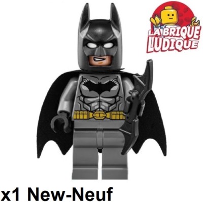 Lego Figurine Minifig Super Heroes Batman Dark Grey Cape + Batarang ...