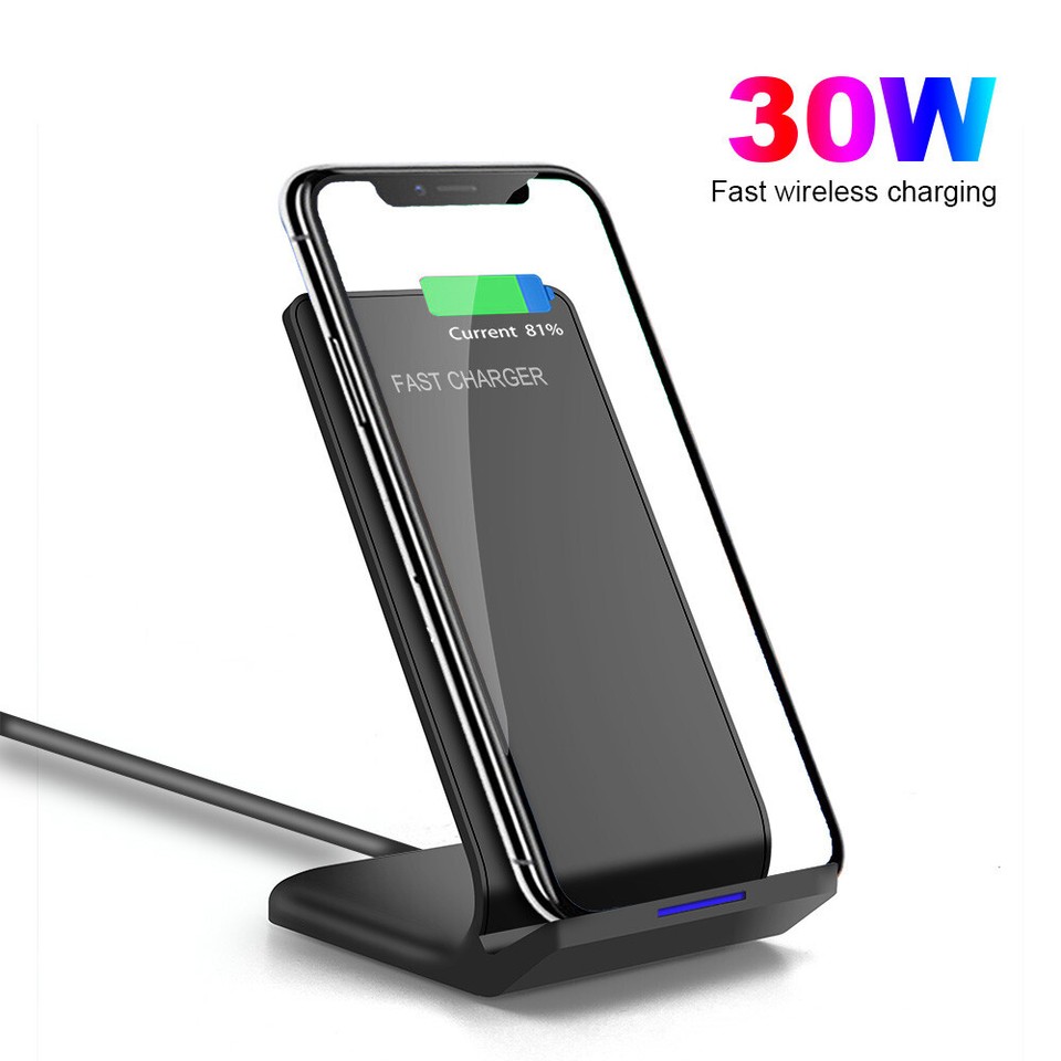US 30W Fast Wireless Charger Dock Charging Stand For Apple iPhone ...