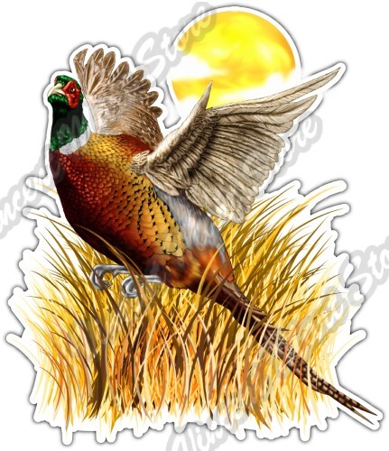 Pheasant Fly Wildlife Bird Hunting Hunter Car Bumper Vinyl Sticker ...