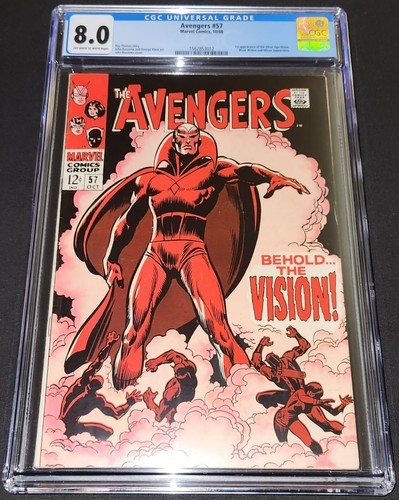 Avengers #57 CGC 8.0 • 1st Appearance Of Vision, Black Widow & Ultron ...